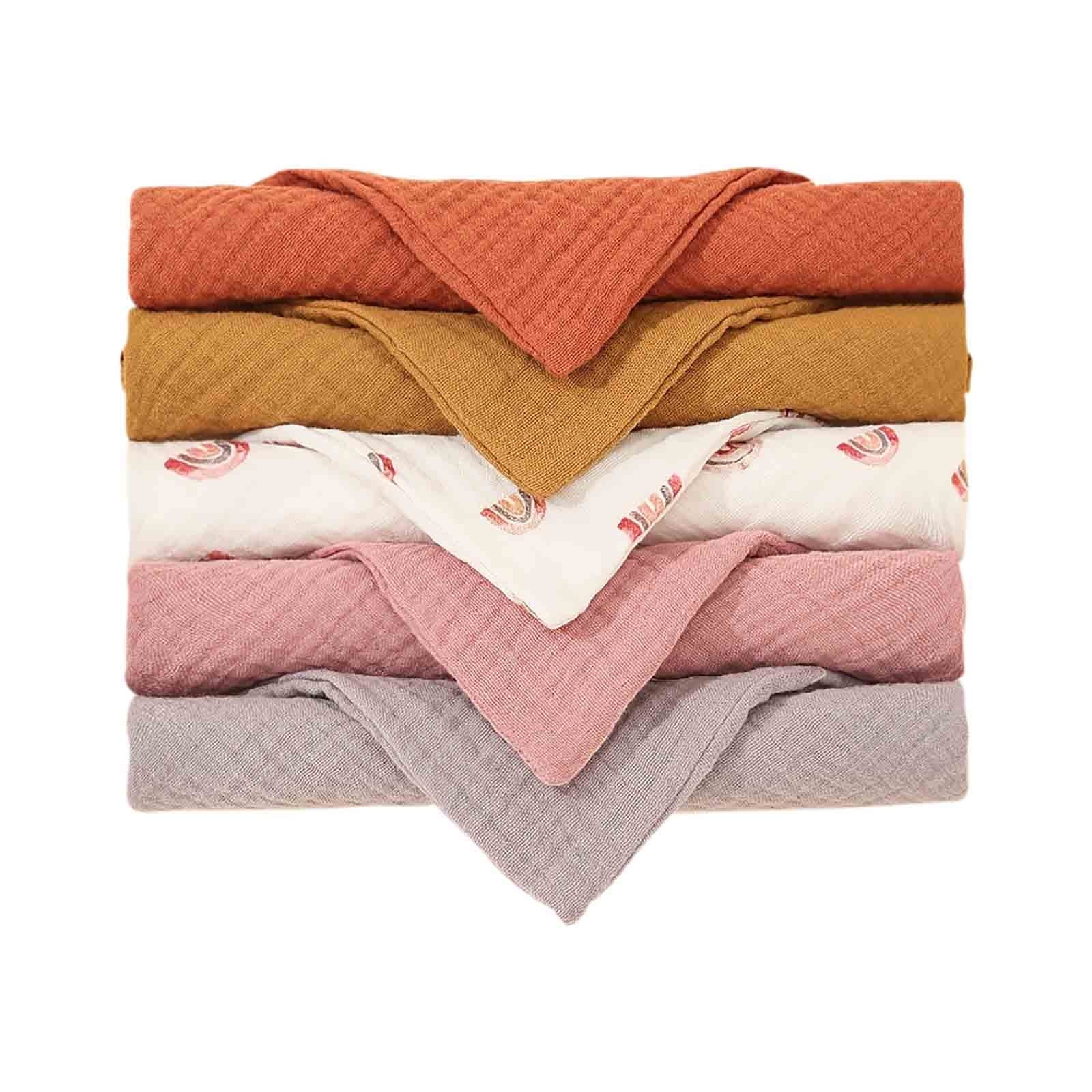 5-Piece Baby Cotton Gauze Bib Set, Soft Printed Feeding Bibs, Absorbent ...