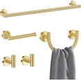 5-Piece Bathroom Hardware Accessories Set,Brushed Gold Towel Bar Set ...