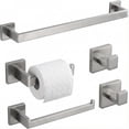 5 Piece Bathroom Hardware Set Brushed Nickel, SUS304 Stainless Steel ...