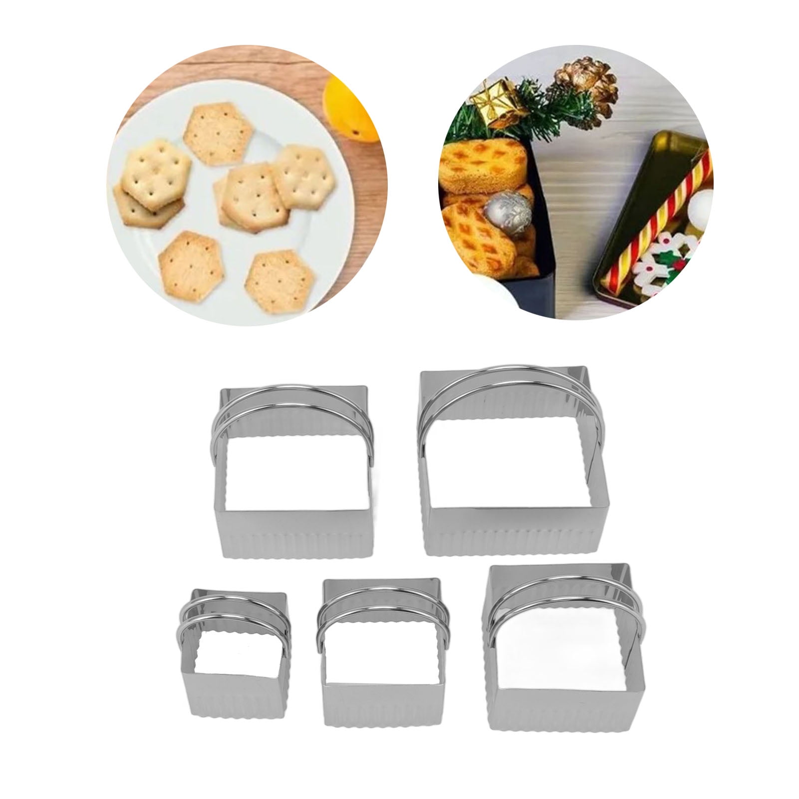 5,Piece Biscuit Mould Set, Stainless Steel, Smooth Edge, Safe Versatile ...