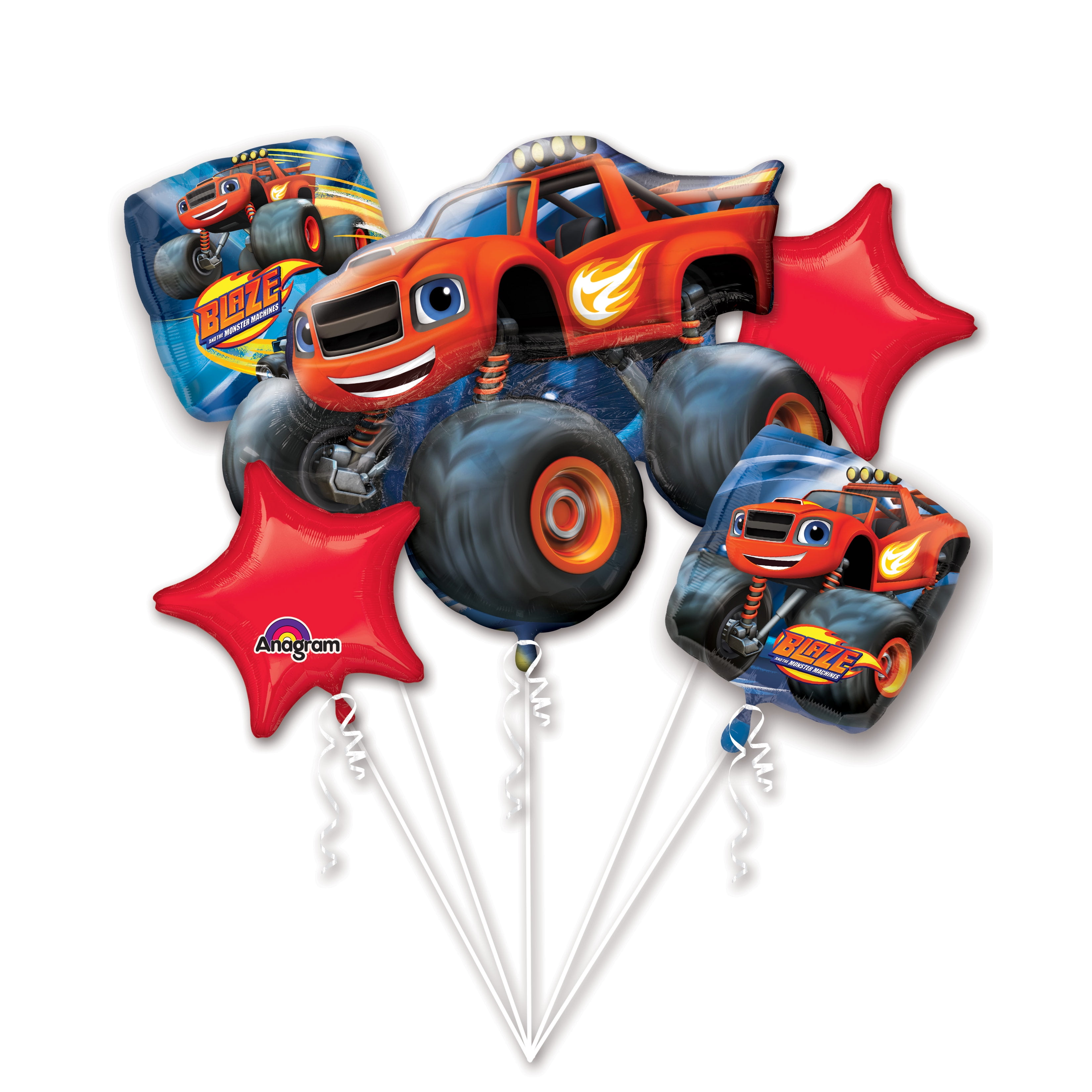5 Piece Blaze and the Monster Machine Foil Mylar Balloon Bouquet Party ...