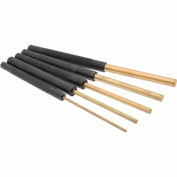 5 Piece Brass Pin Punch Set: 1/8", 3/16", 1/4", 5/16" & 3/8" Punch ...