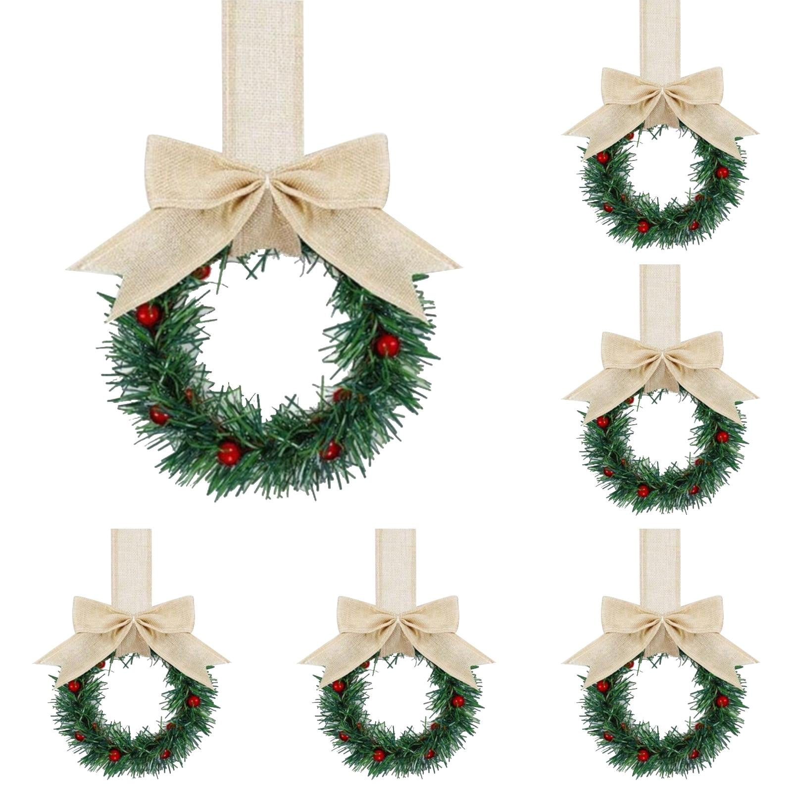 5-Piece Camel Red Berry Christmas Cabinet Wreath Hangers, Festive Mini ...