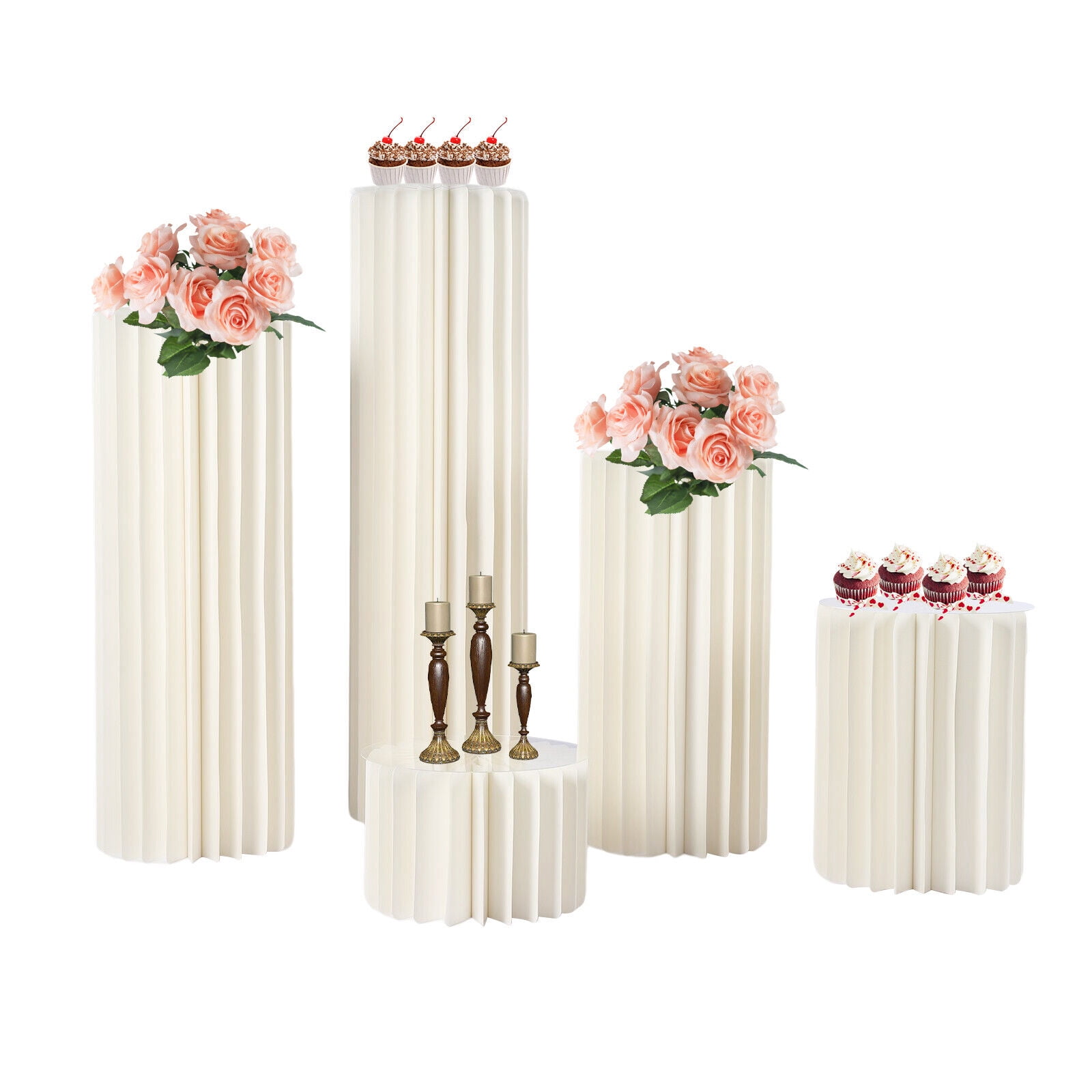 5-Piece Cardboard and Acrylic Cylinder and Honeycomb Centerpieces for ...