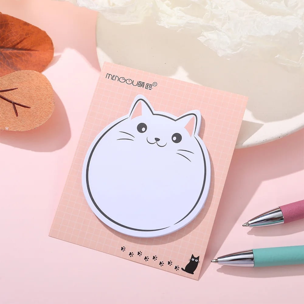 5 Piece Cartoon Adhesive Cute Cat Notes Notepad Memo Pad Stationery ...