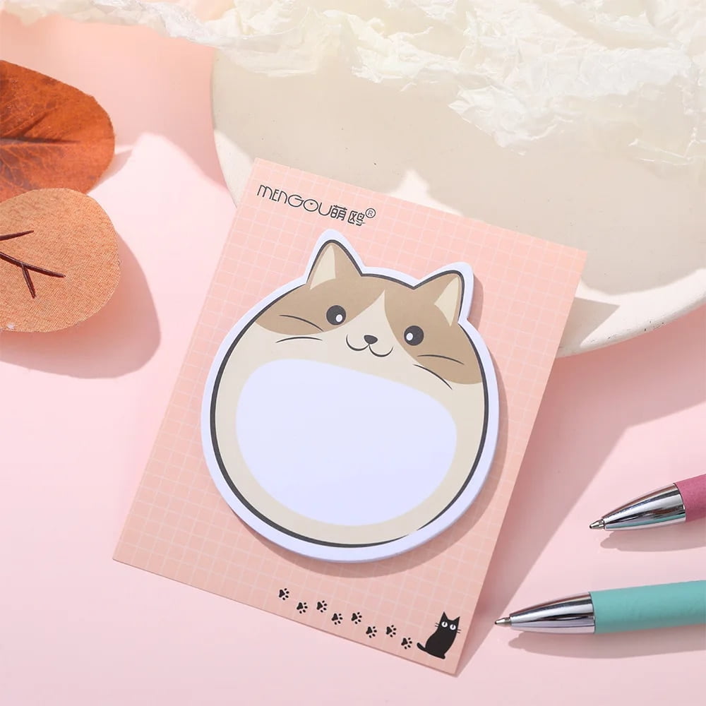 5 Piece Cartoon Adhesive Cute Cat Notes Notepad Memo Pad Stationery ...