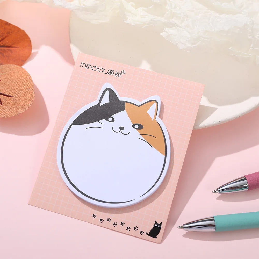 5 Piece Cartoon Adhesive Cute Cat Notes Notepad Memo Pad Stationery ...