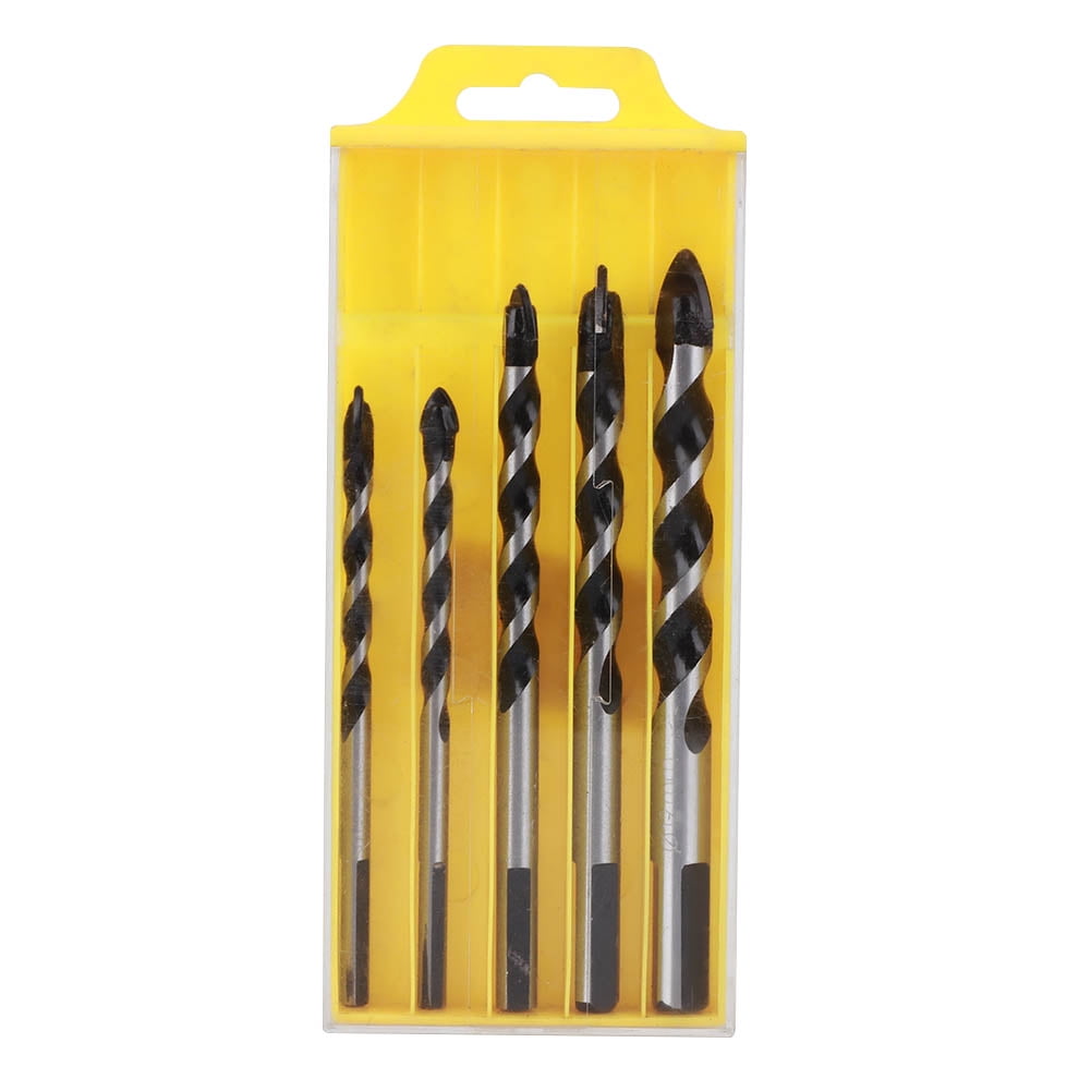 5-Piece Ceramic Tile Drill Bit Set for DIY Wall Hole Drilling, Multi ...