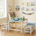 5-Piece Children's Patio Table And Chair Set (1 Table + 4 Stools), 29.5 ...