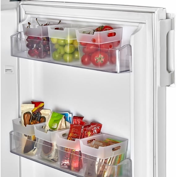 5-Piece Clear Plastic Multi-Purpose Organizer Bins, Fridge Side Door ...