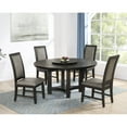5 - Piece Contemporary Dining Set: Round Table, Lazy Susan, Brown ...