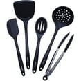 5 Piece Cooking Utensil Set, Flexible Nonstick Silicone, Stain-Free ...