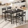 5-Piece Counter Height Dining Table Set for 4, 35.5 Inch High Top Table ...