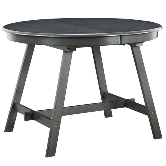 5 - Piece Dining Arrangement / Gray Cushioned Chairs, Extendable Table ...