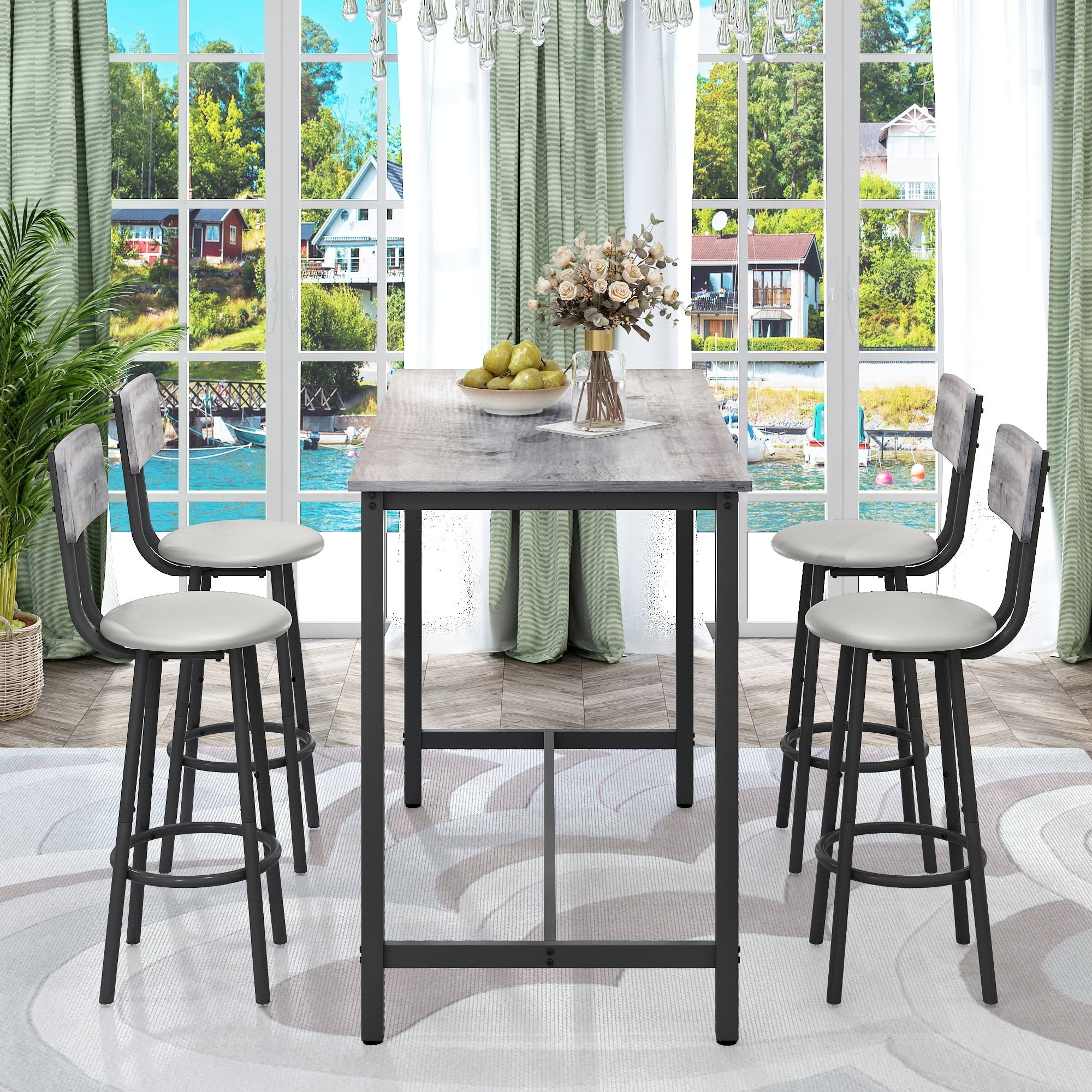 5 Piece Dining Set, CASEMIOL Modern Dining Table and Chairs Set for 4 ...