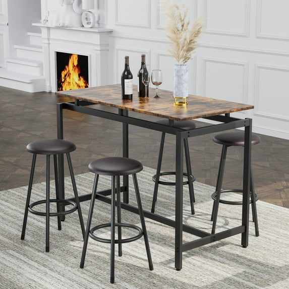 5-Piece Kitchen Dining Set / Strong and Stable, Simple Design / Fits ...