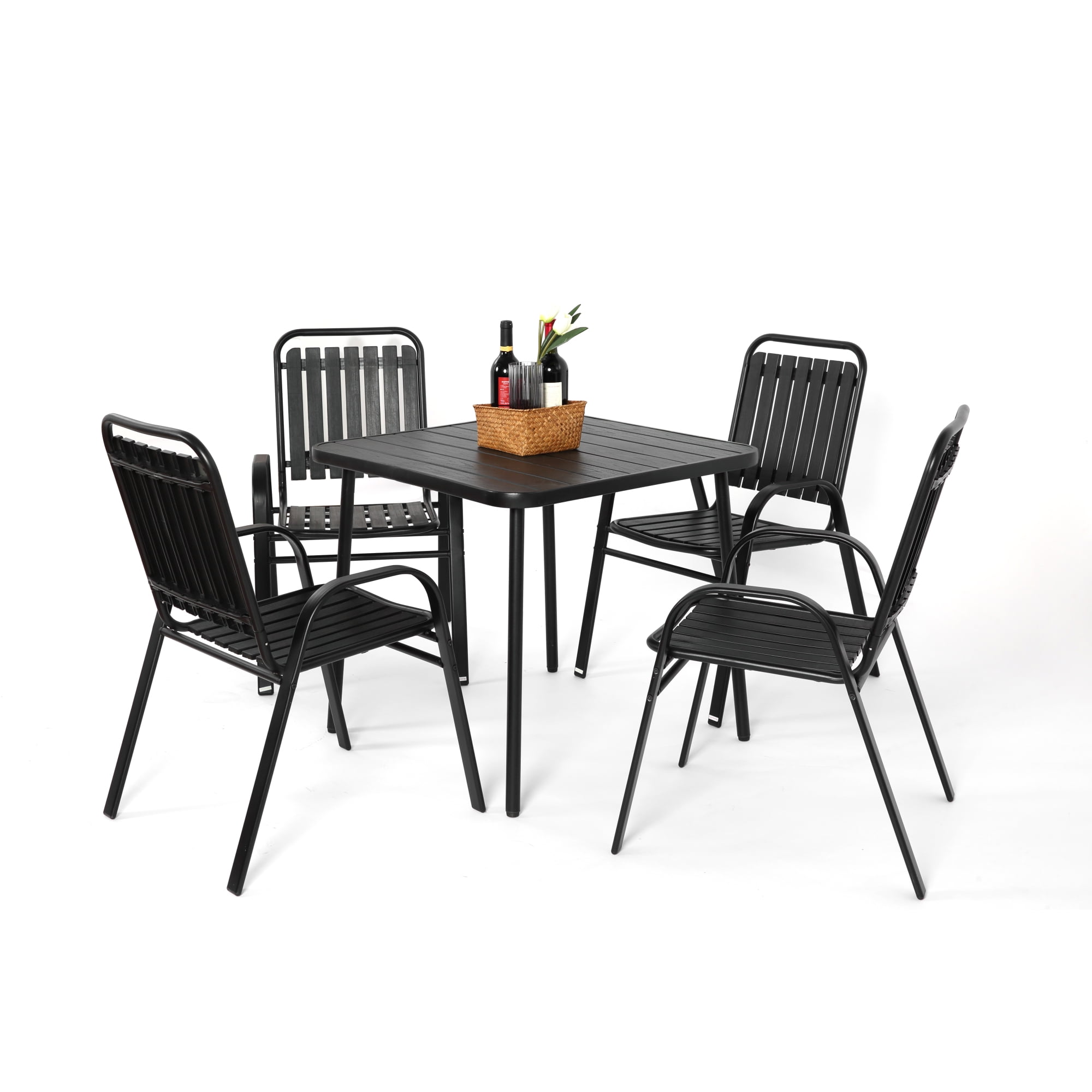 5 Piece Dining Set,Outdoor Dining Set with 4 Chairs,Patio Dining Set ...