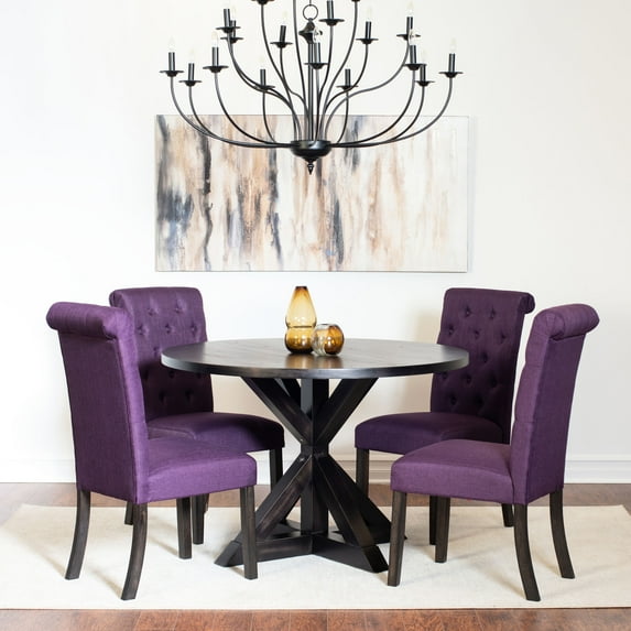 5-Piece Dining Set | Round Table for Cozy Dining in Dining Room | Oak ...