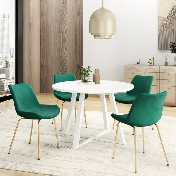 5-Piece Dining Set, Round Table and 4 Chairs | Solid Wood Construction ...
