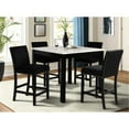 5-Piece Dining Set: Square Table with White Faux Marble, Black ...