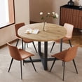 5 Piece Dining Table Set for 4, 43.31" Round X-Shaped Base Kitchen ...