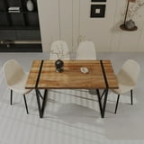 5 Piece Dining Table Set for 4, Modern Rectangular Wooden Dining Table ...