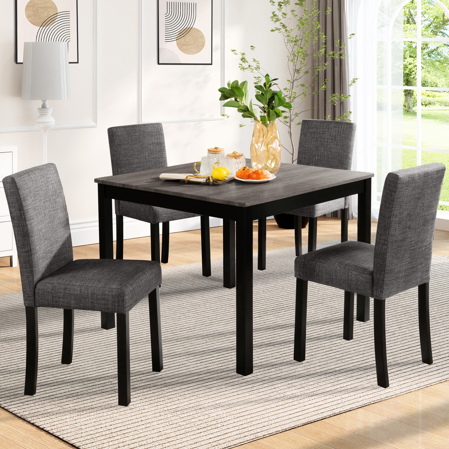 Dining Table Set for 4 / Modern Design, Comfortable Seating / Fit for ...