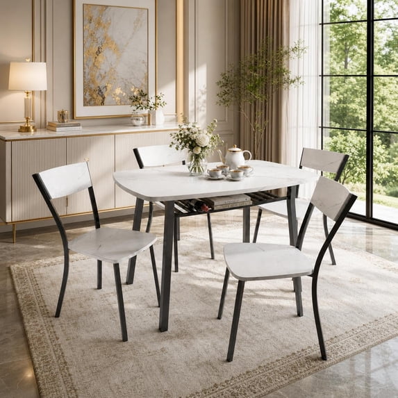 5-Piece Dining Table Set for 4, 43.3