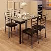 5 Piece Dining Table Set for 4, Small Kitchen Table with 4 Upholstered ...