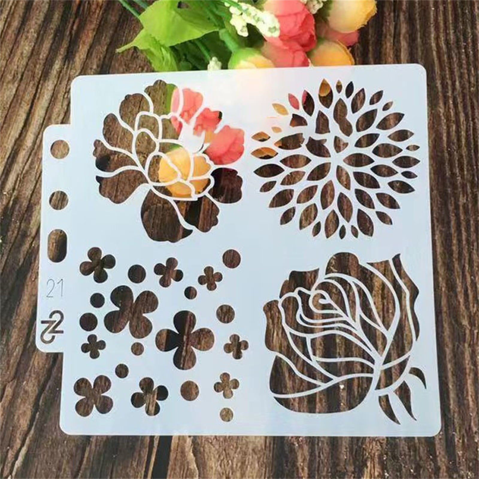 5-Piece Diy Stencil Ruler Kit with Lace Patterns - Crafting & Painting ...