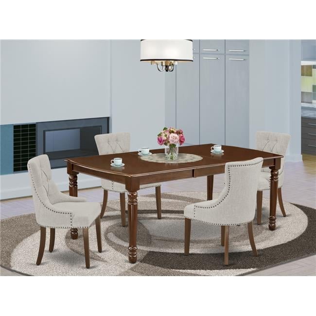 5 Piece Dover Dining Set - Mahogany & Doeskin - Walmart.com