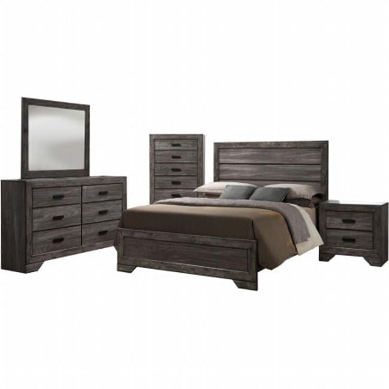 5 Piece Drexel Bedroom Suite - King Bed, Dresser, Mirror, Chest ...