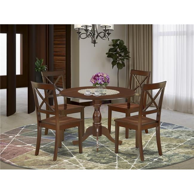 5 Piece Dublin Dining Table Set - Mahogany - Walmart.com