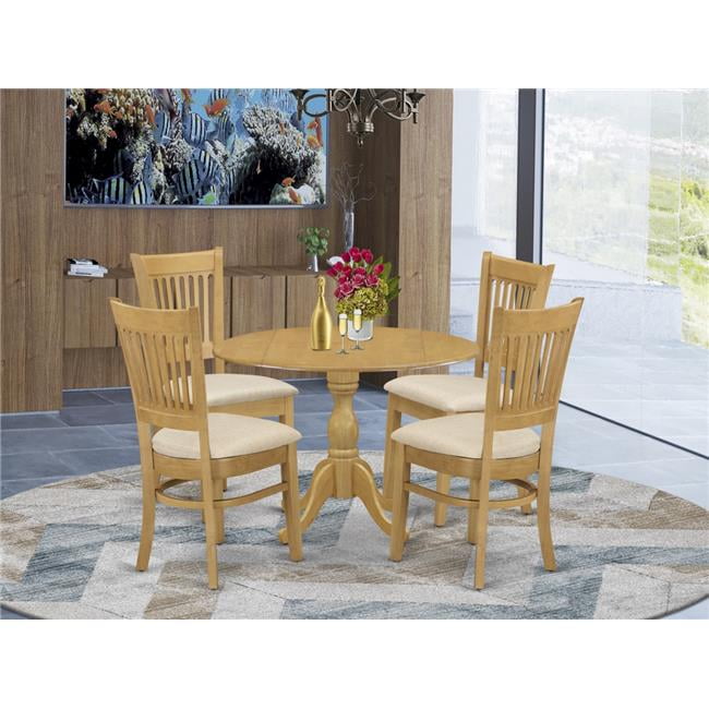 5 Piece Dublin Modern Dining Table Set - Oak - Walmart.com