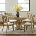 5 Piece Farmhouse Round Dining Table Set 40" Rustic Solid Wood Dinner ...