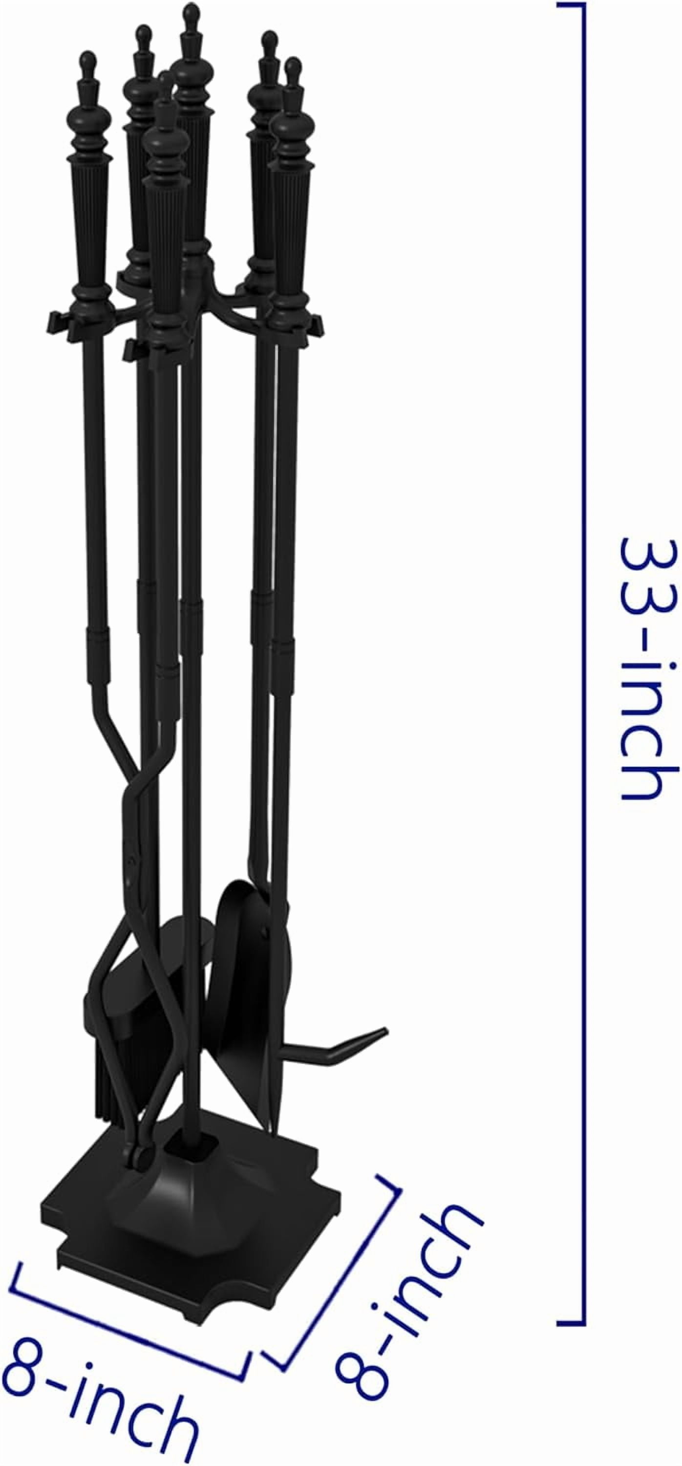 5-Piece Fireplace Tools Set 32.5In Cast Iron Indoor & Outdoor Fireside ...
