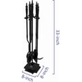 5-Piece Fireplace Tools Set 32.5In Cast Iron Indoor & Outdoor Fireside ...