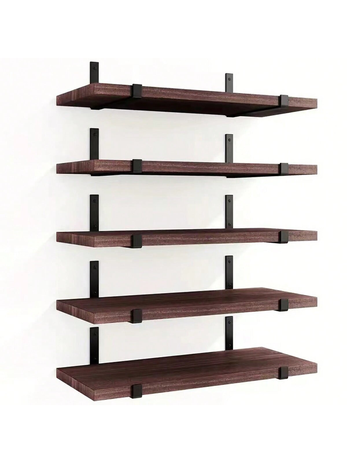 5-Piece Floating Wall Shelf Set – Equal-Length Storage Racks for Home ...