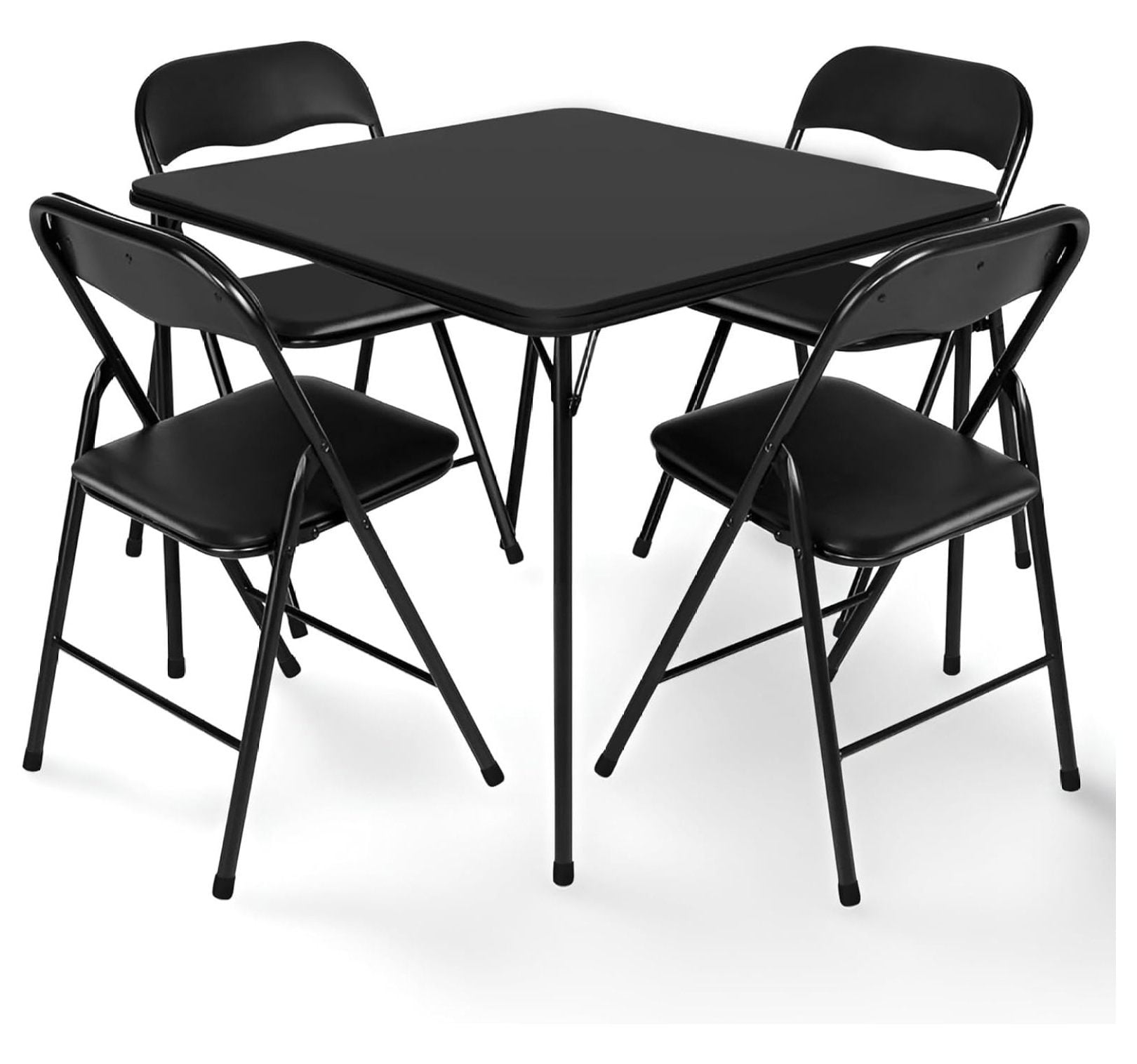 5 Piece Folding Vinyl Tables and Chairs with Easy Cleaning and Storage ...