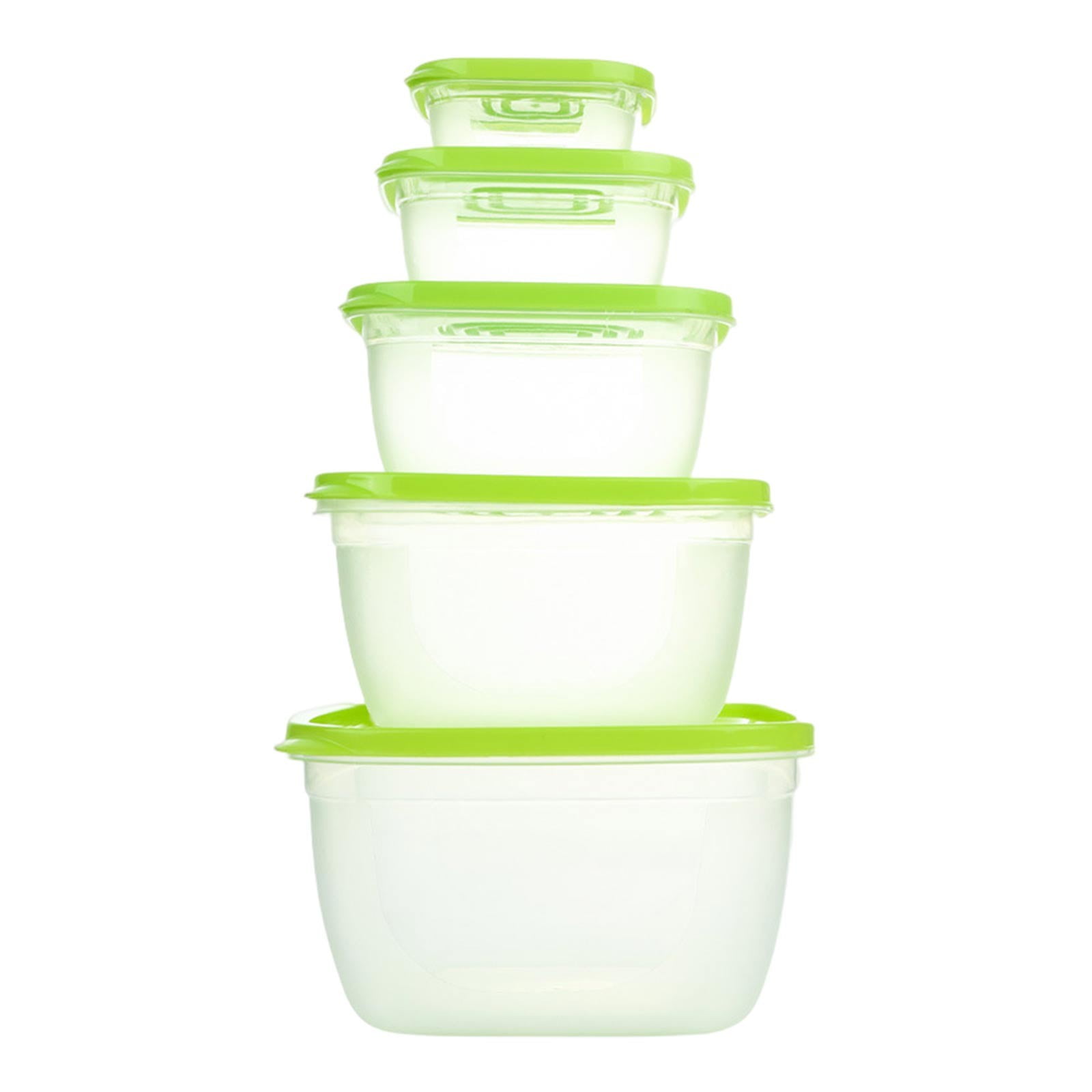 5-Piece Food Storage Containers Set with Lids - Airtight Space-Saving ...