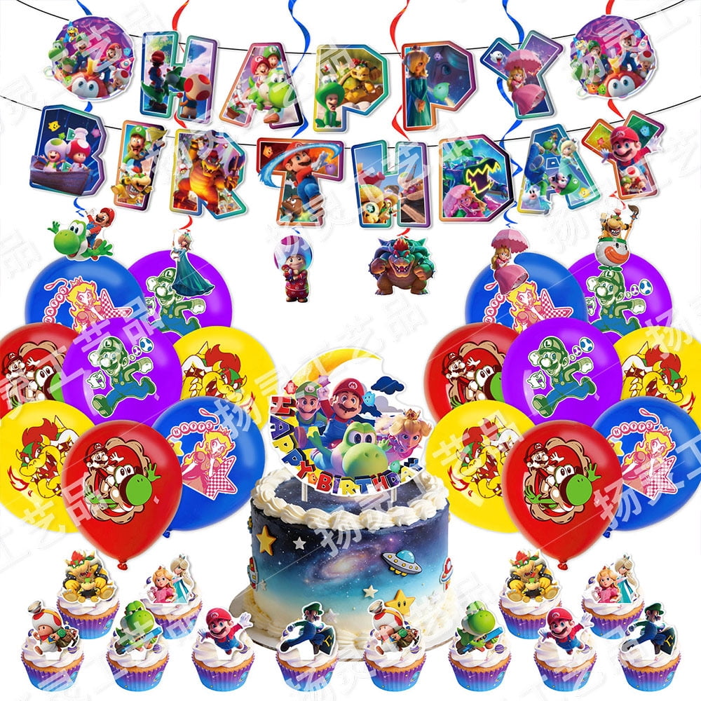 5 Piece For Super Bros Games Themed For Mario Celebration Birthday ...