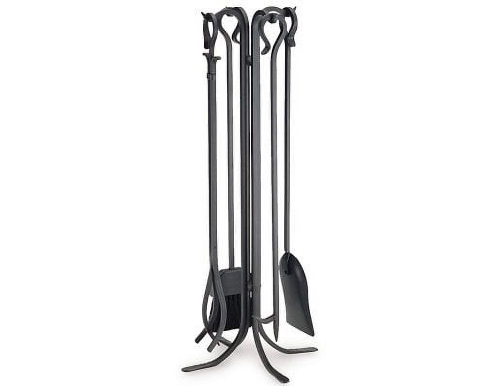 5 Piece Forged Hearth Fireplace Tools - Matte Black - Walmart.com