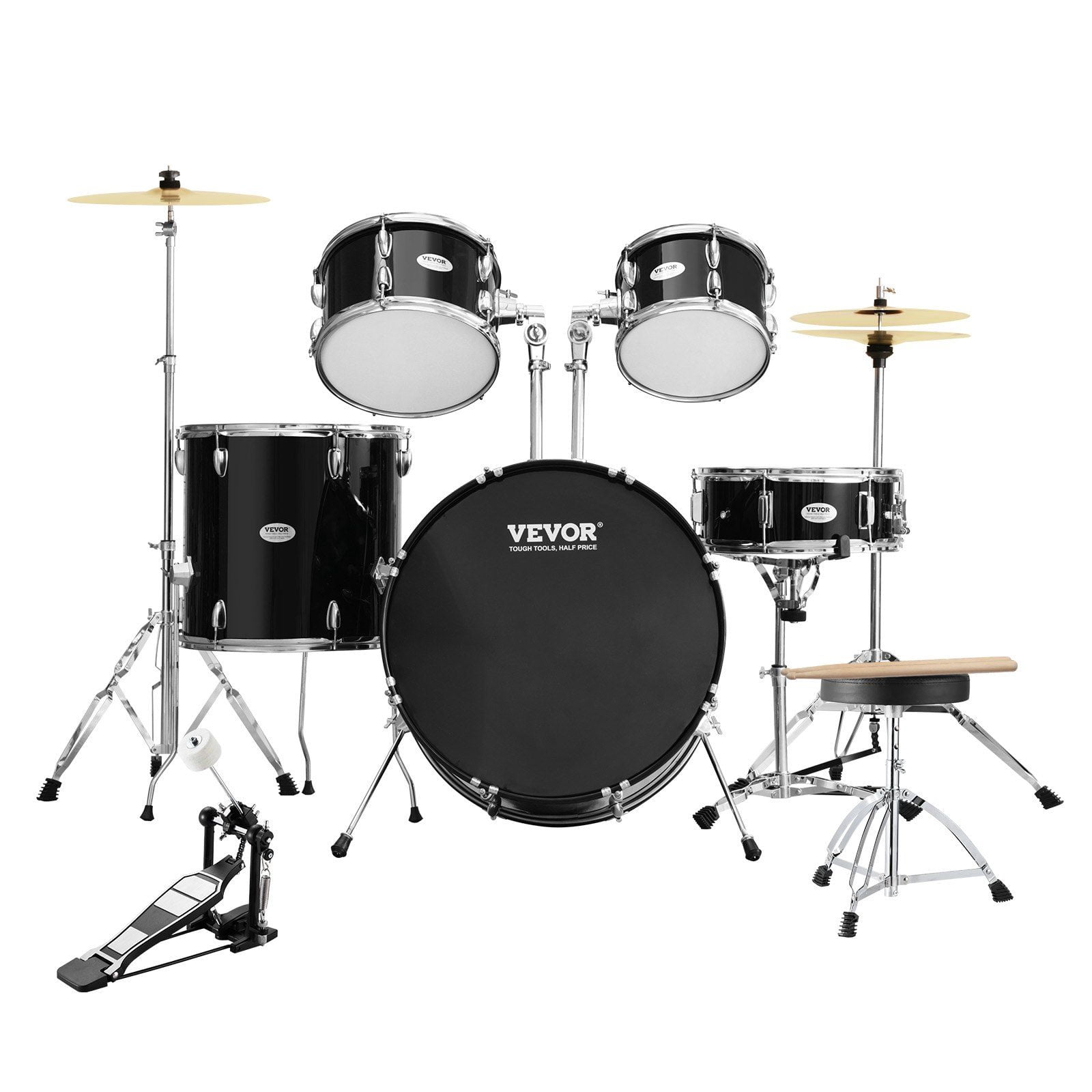 5-Piece Full Size Adult Drum Set, 22