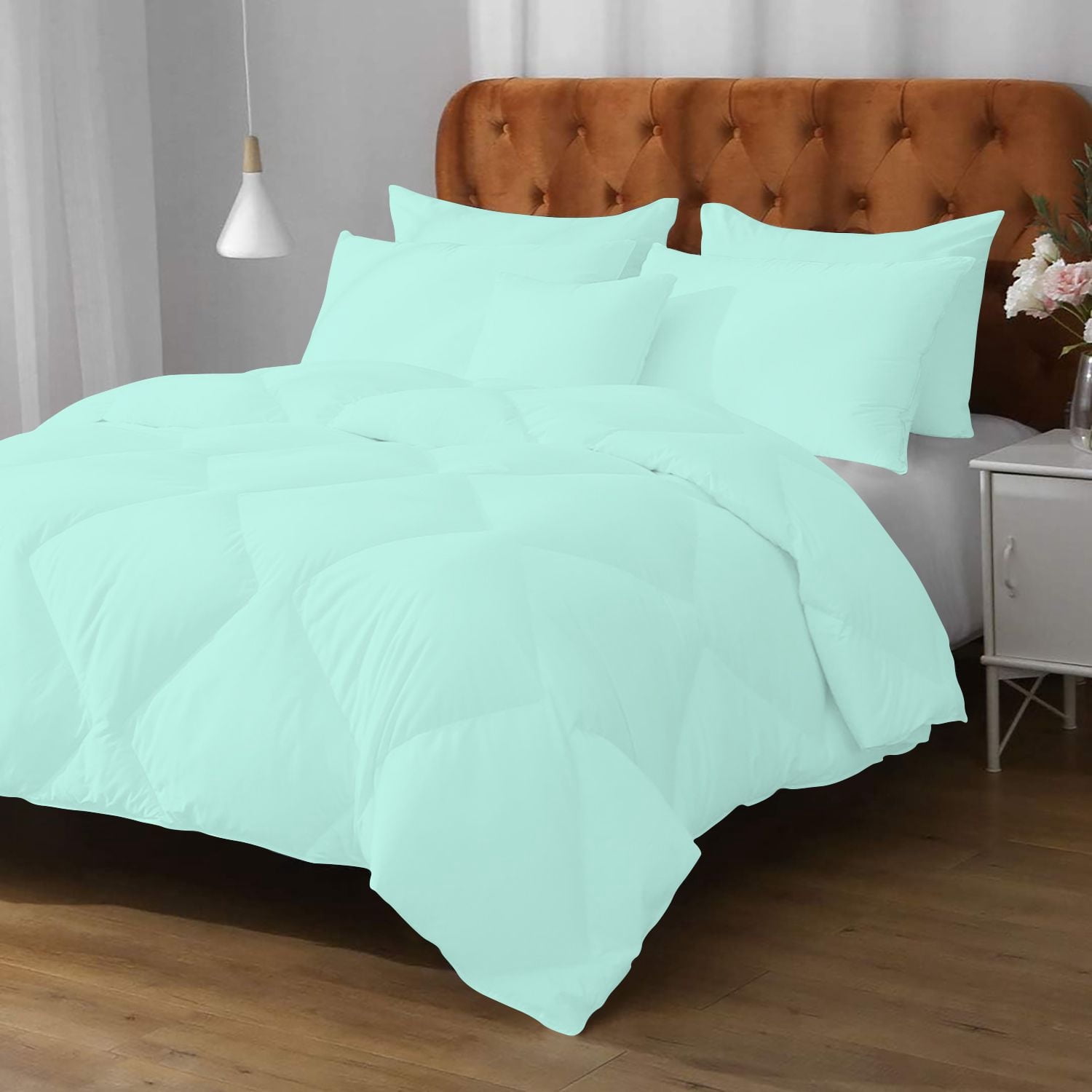 5 Piece Geometric Grid Design Comforter Set, 800 TC, 100% Egyptian ...