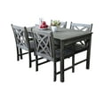 5-Piece Gray Hand Scraped Wood Finish Table Outdoor Furniture Patio ...