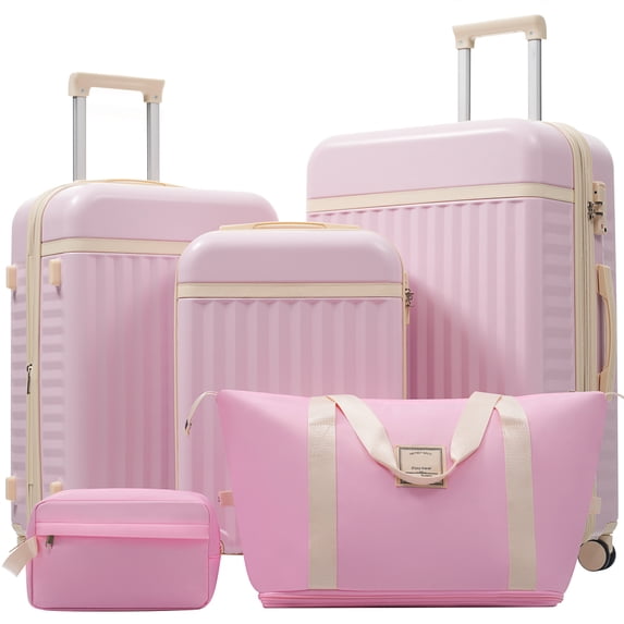 5 Piece Hardside Luggage Set, Expandable 20/24/28 Inch Suitcases with ...