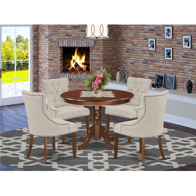 5 Piece Hartland Dining Set - Mahogany & Doeskin - Walmart.com