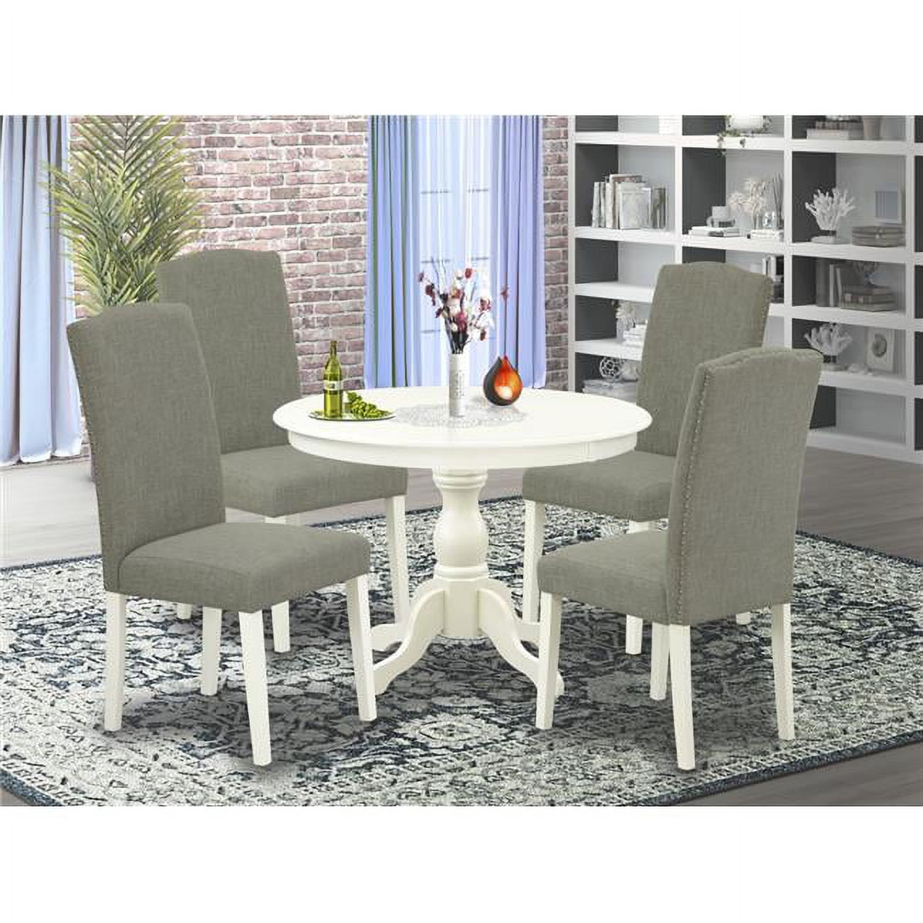 5 Piece Hartland Dining Table Set - Linen White - Walmart.com