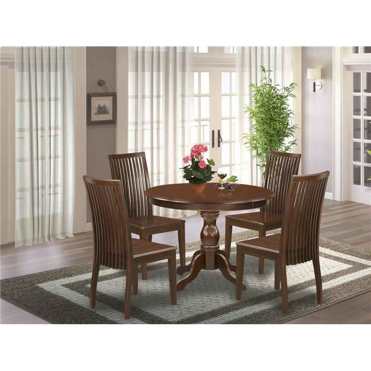 5 Piece Hartland Kitchen Table Set - Mahogany - Walmart.com