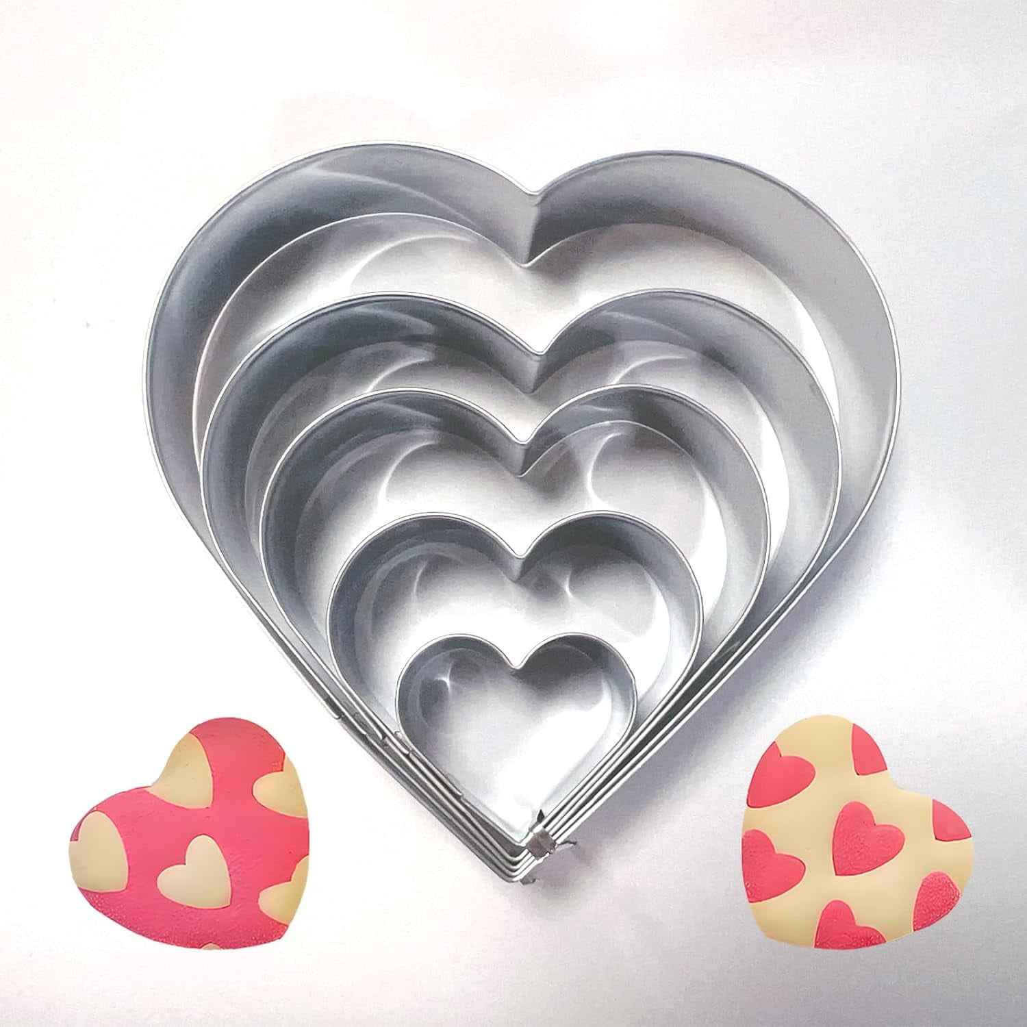 5-Piece Heart Cookie Cutter Set | Stainless Steel Baking Tools for ...